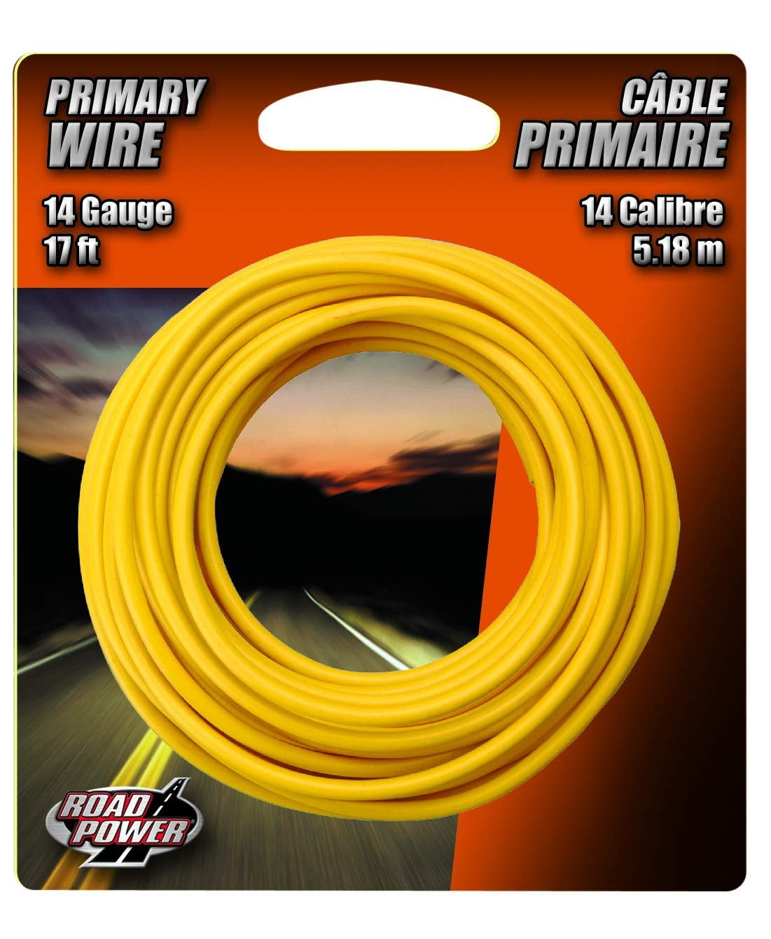 Coleman Cable 14-1-14 14-Gauge 17-Foot Automotive Copper Wire, Yellow ...
