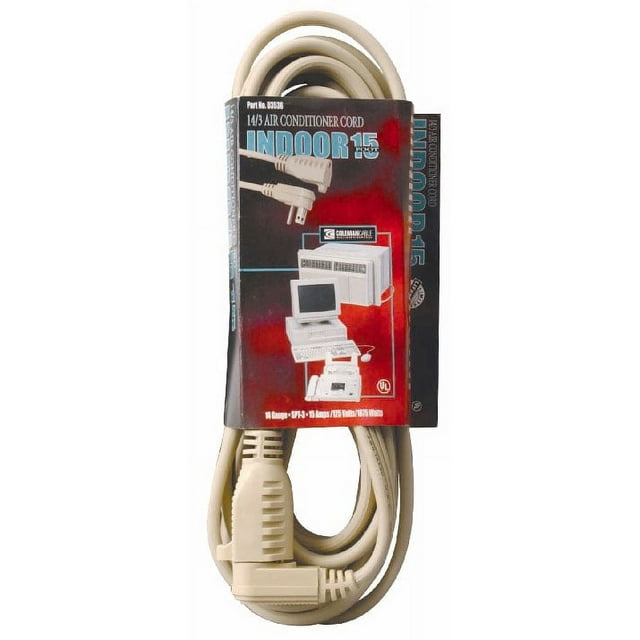 Coleman Cable 14/3 15' Beige SPT-3 General-Use Appliance Extension Cord ...