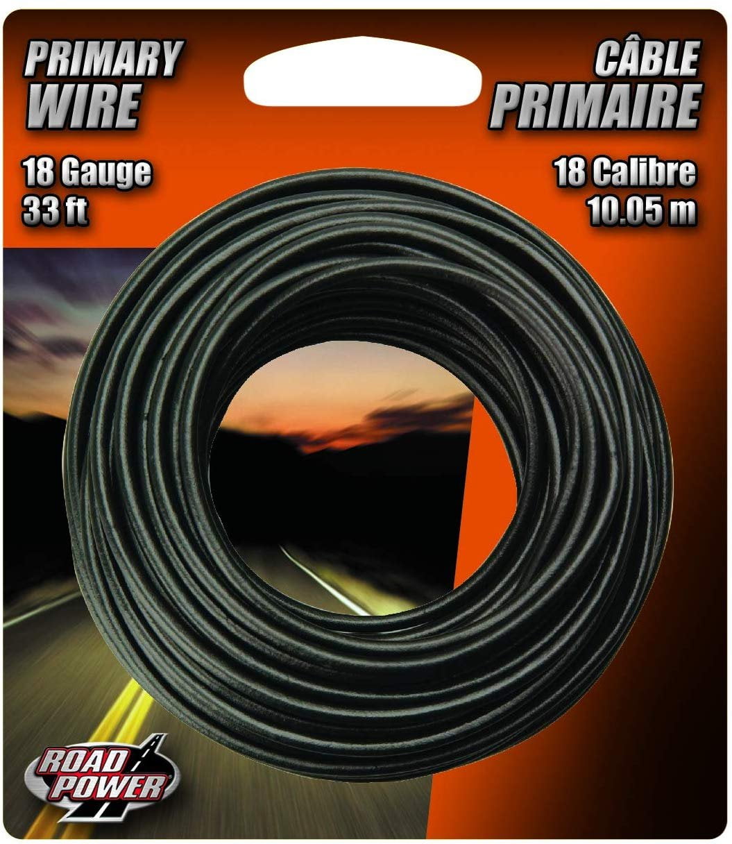 Coleman Cable 18-1-11 18-Gauge 33-Foot Automotive Copper Wire, Black ...