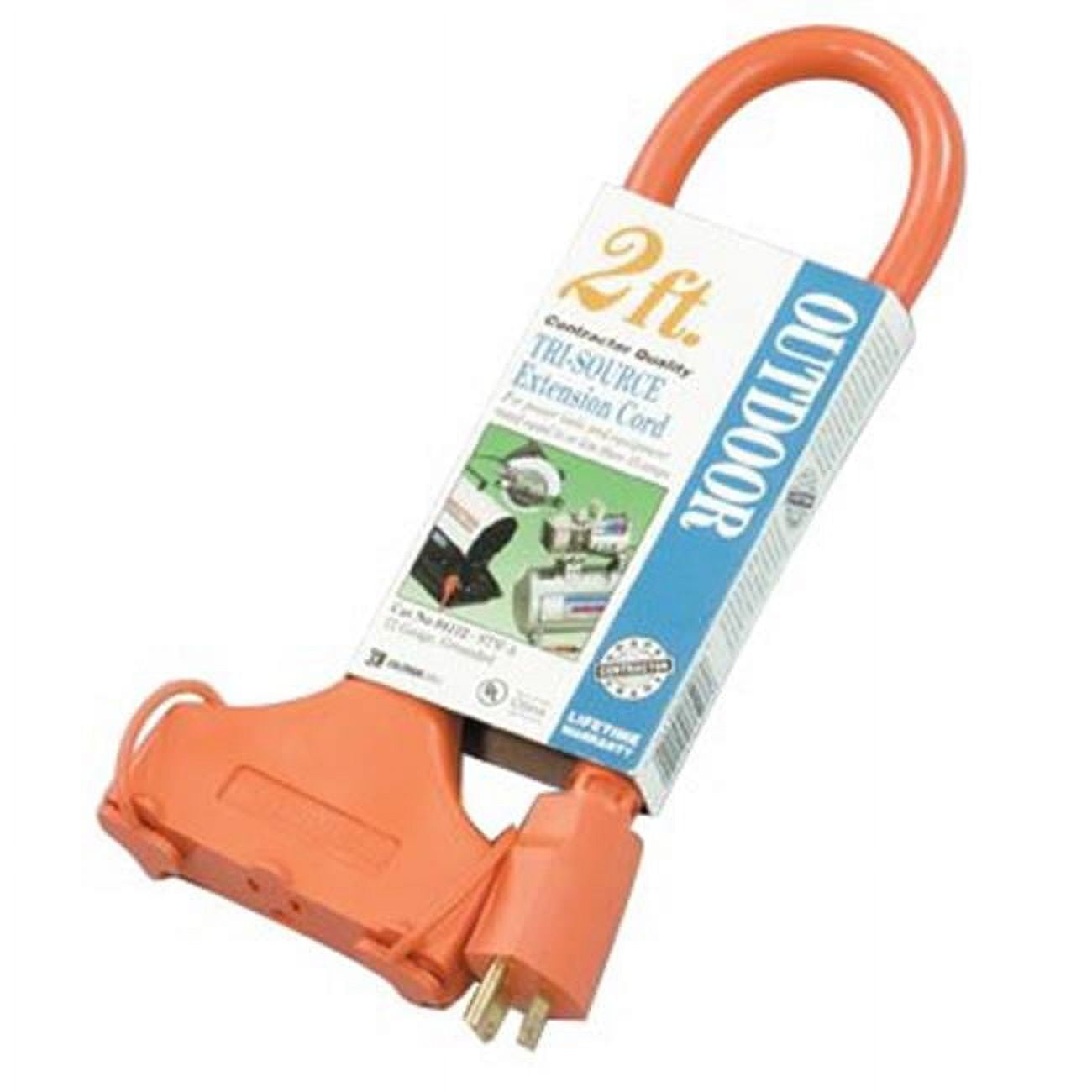 Coleman Cable 2' 12-3 Stw-A 3-Way Power Block Orange Cont - Walmart.com