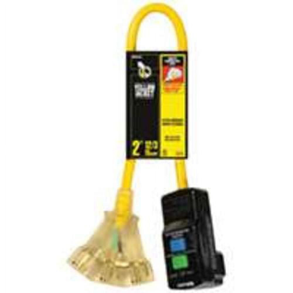 Coleman Cable 2814 Power Block W/Gfci, 12/3 X 2 Ft, Yellow, Each ...
