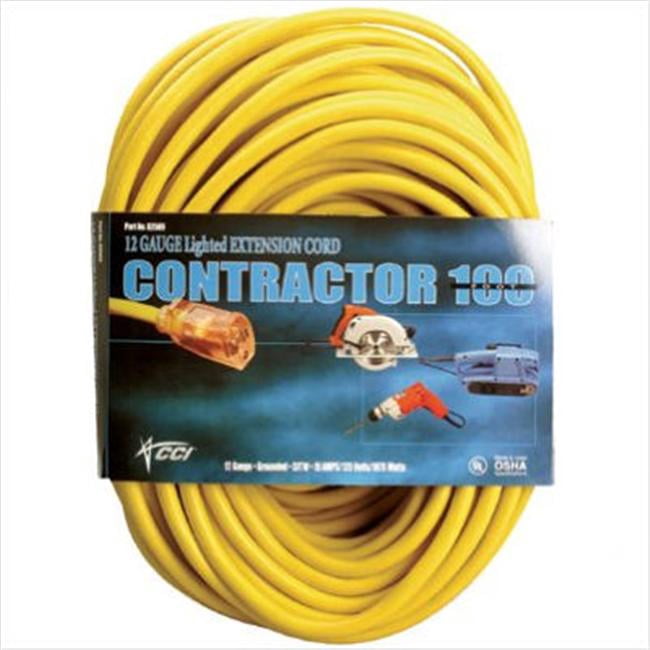 Coleman Cable 50' Yellow Extension Cord W-Lighted End - Yellow - 50 ft ...
