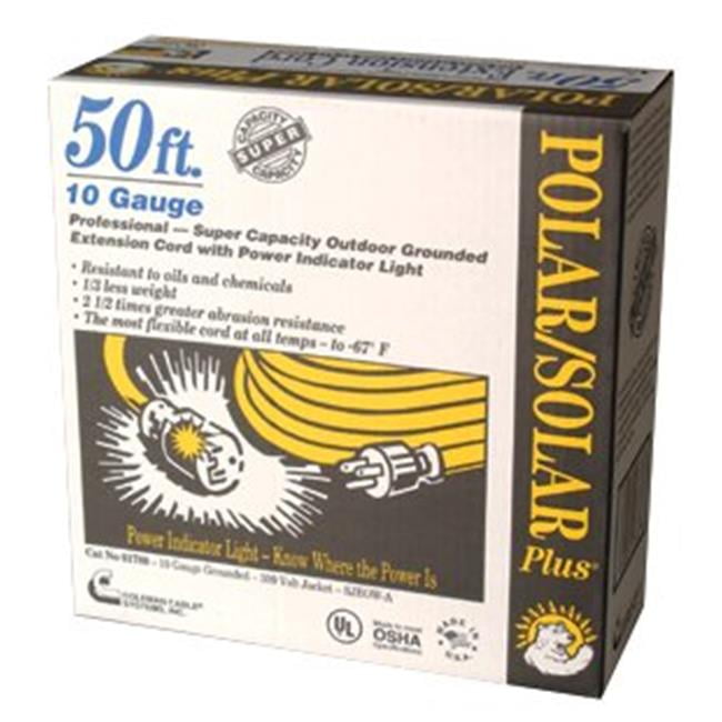 Coleman Cable 50 in. Yellow Polar-Solar Plus Extension Cord 10-3 SJEOW ...