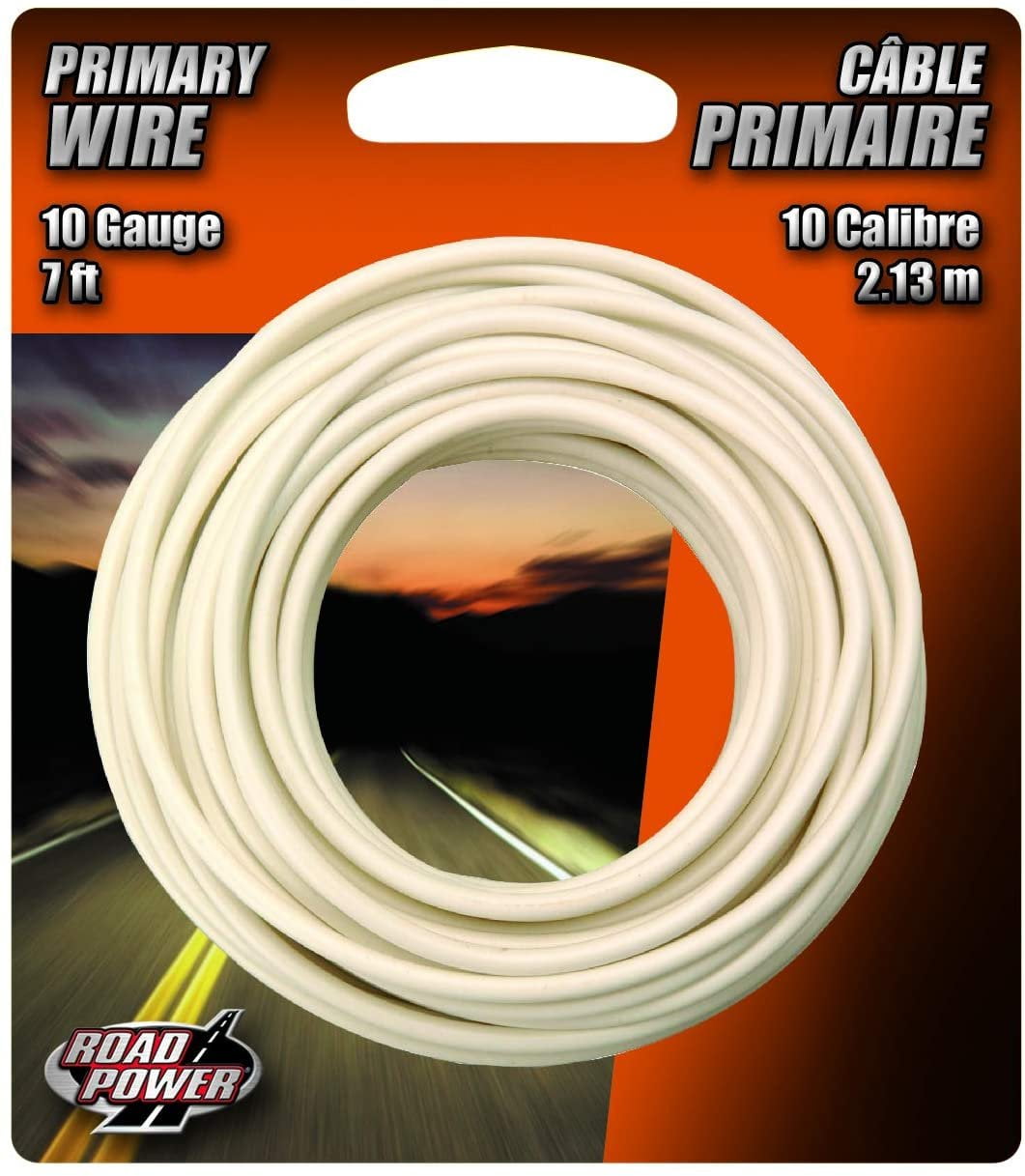 Coleman Cable 55671933 10 Gauge Automotive Copper Wire, White, 7 ...