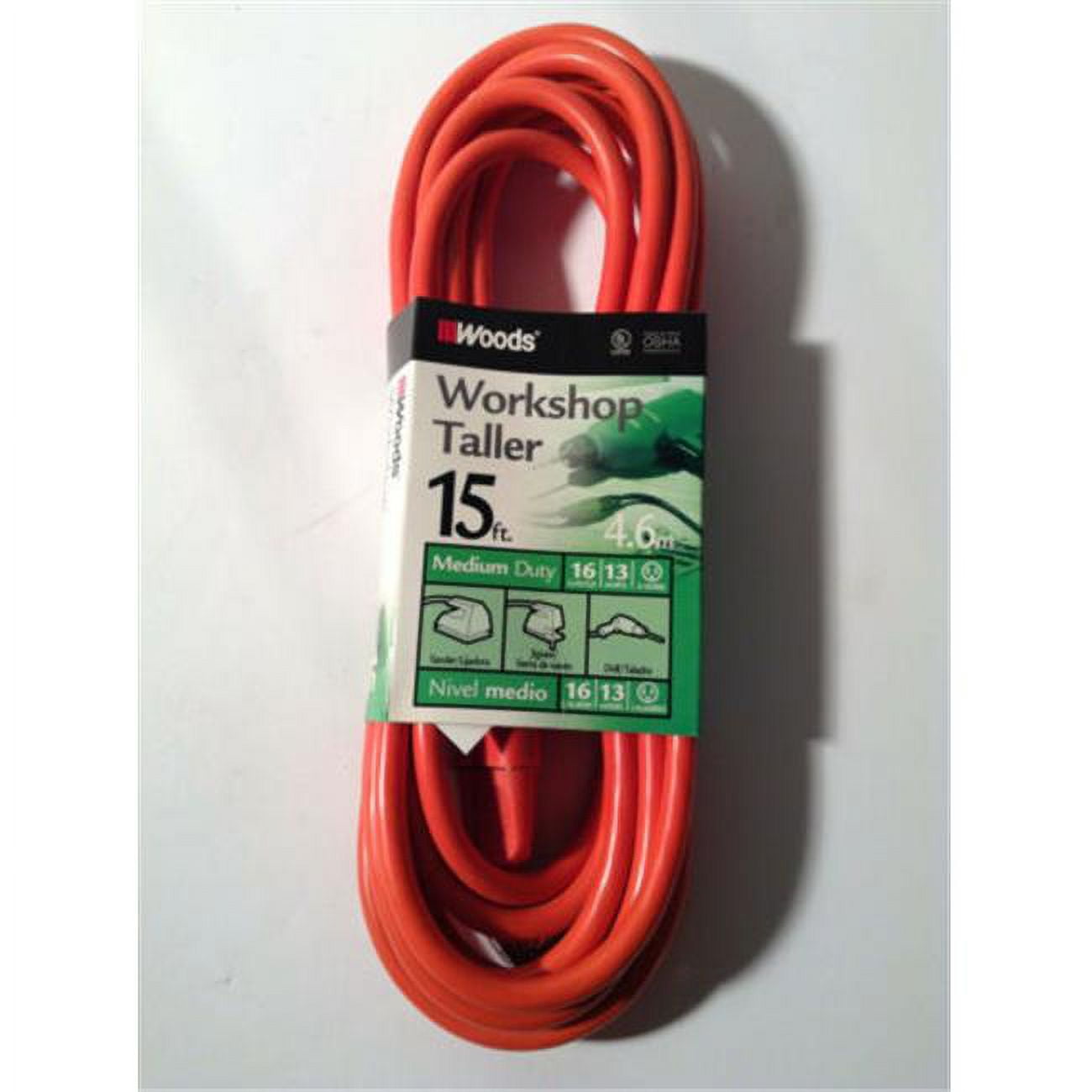 Coleman Cable Cords 16-3 Cord Set 15 ft. Sjtw, Orange - Walmart.com