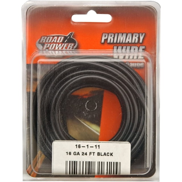 Coleman Cable Primary Wire 24ft. L Blk Carded - Walmart Business Supplies