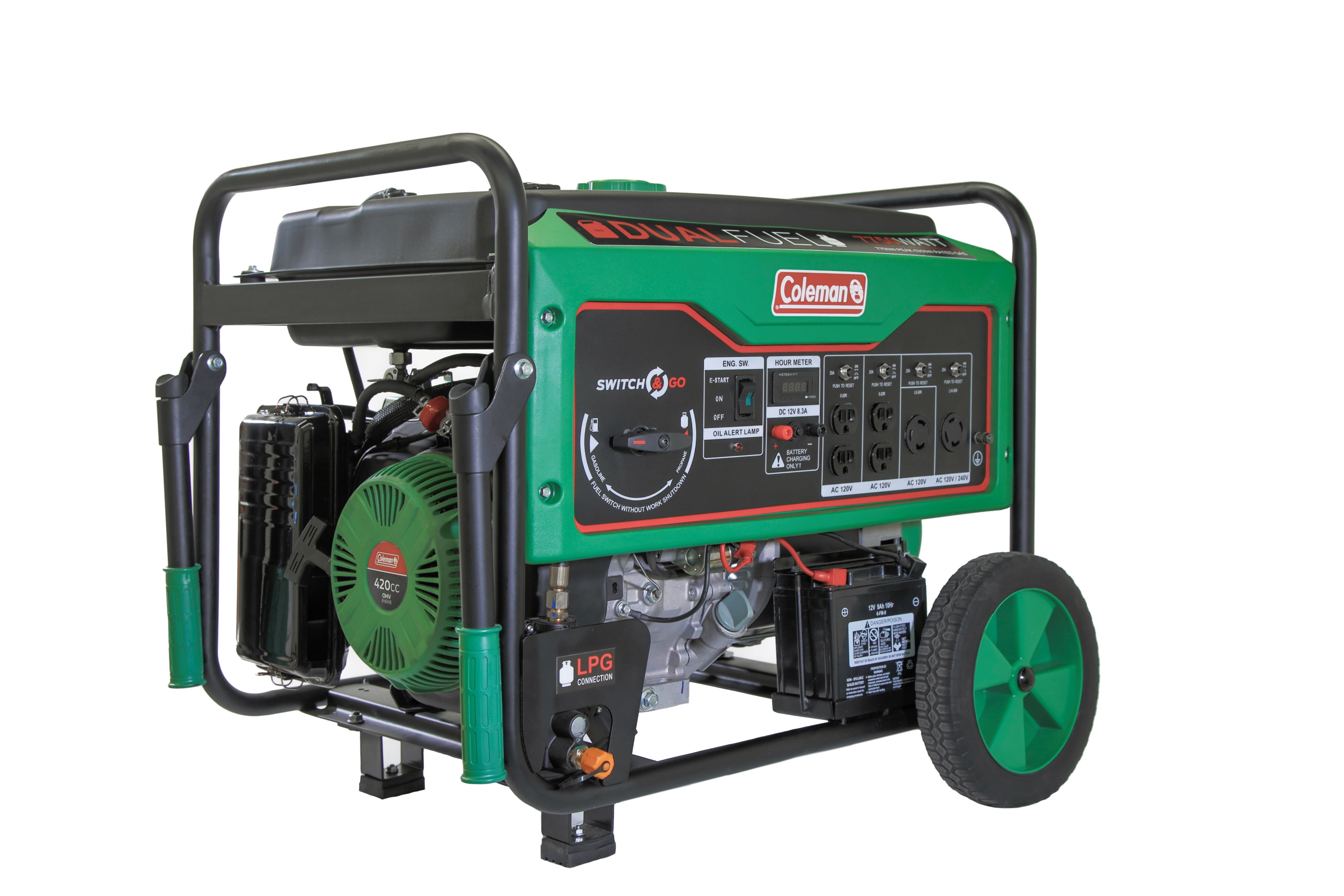 Coleman DF7750 Dual Fuel 7750w Inverter Generator, Portable Propane ...