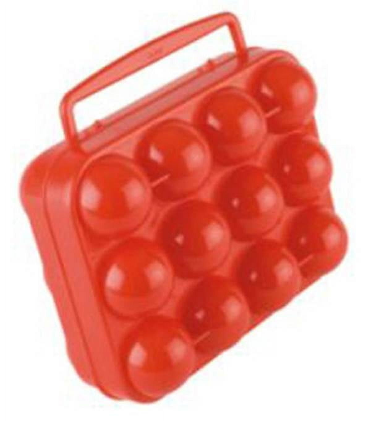 Coleman Red Plastic Egg Storage Container with Handle for Camping and ...
