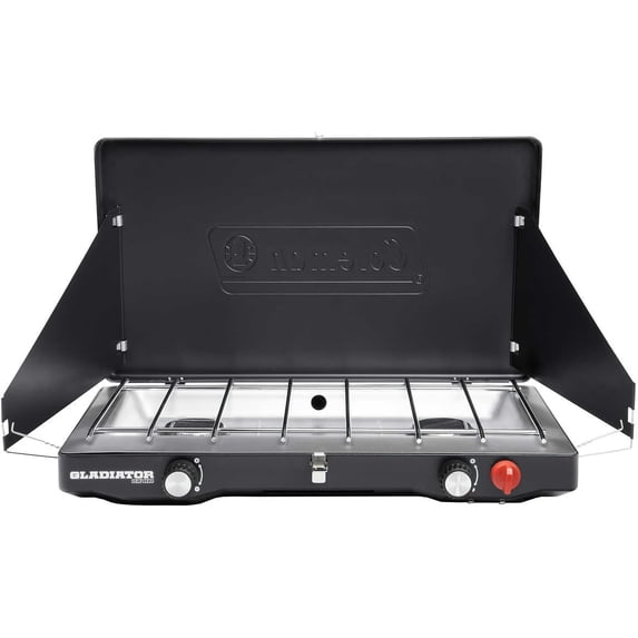 Coleman Gladiator 2 Burner Propane Camping Stove, 20,000 BTU, Wind ...