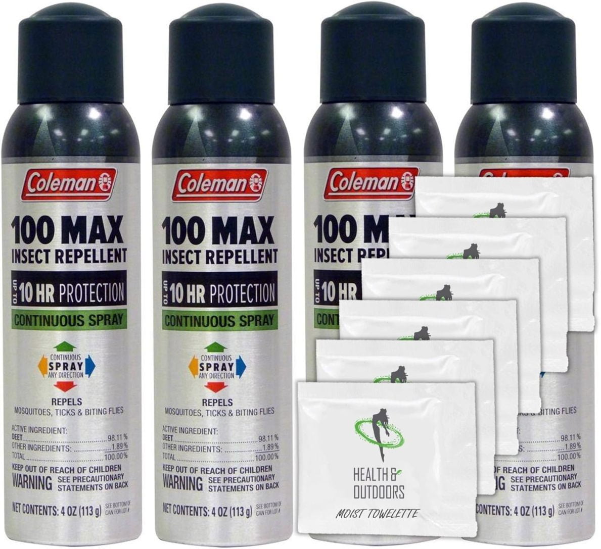 Coleman Max 100% Deet Insect Repellent - 4 oz Continuous Spray - Pack ...