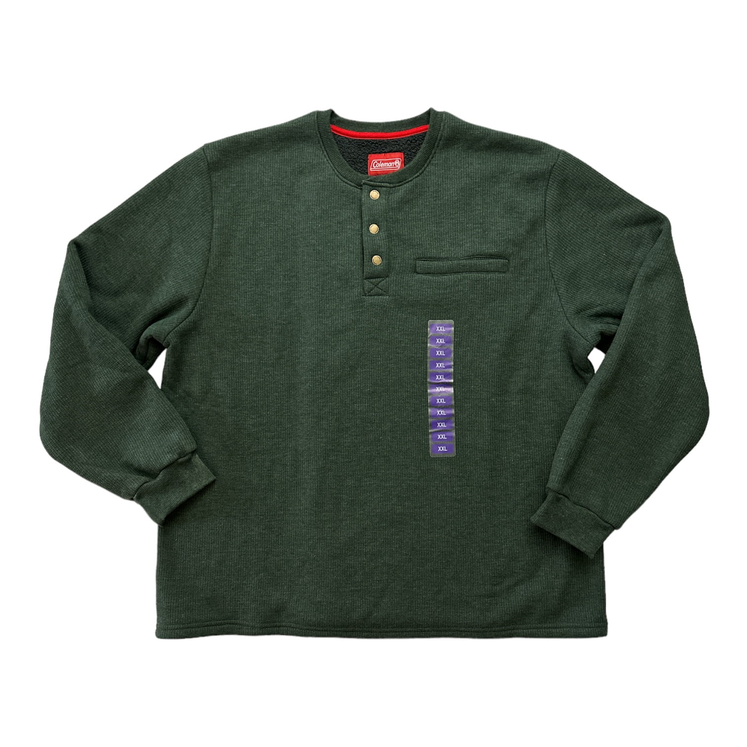 Coleman Men's 1/4 Snap Sherpa Lined Waffle Relaxed Fit Henley Shirt ...