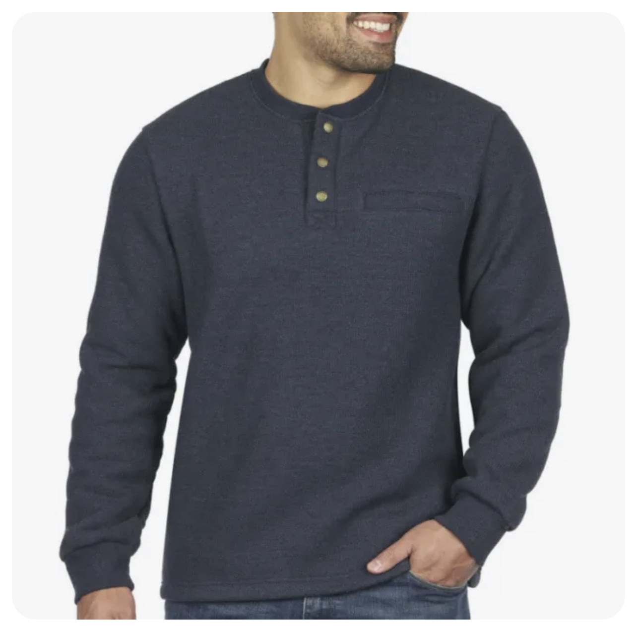 Coleman Men's 1/4 Snap Sherpa Lined Waffle Relaxed Fit Henley Shirt ...