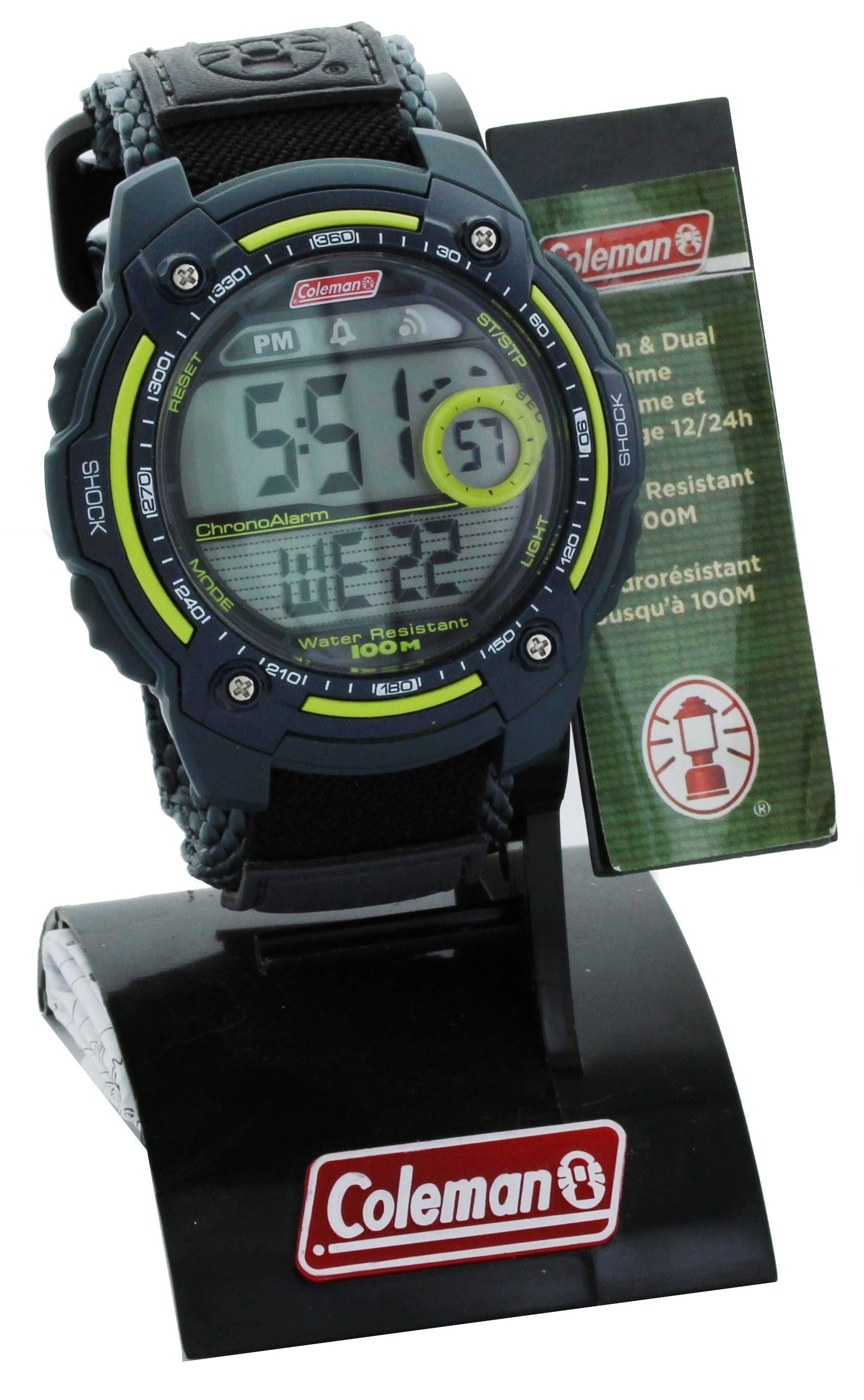 Coleman Men's 40673 Digital Dual Time Sport Watch with Alarm, 100m ...