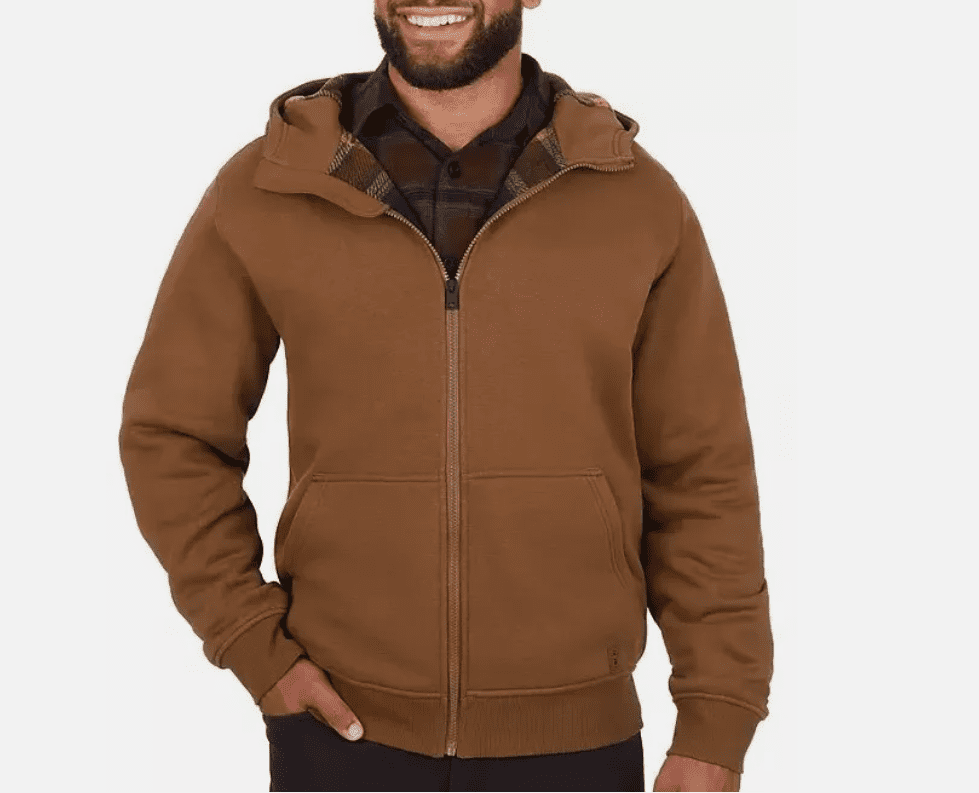 Coleman Men's Fleece Lined Full Zip Hoodie Copper Small - Walmart.com