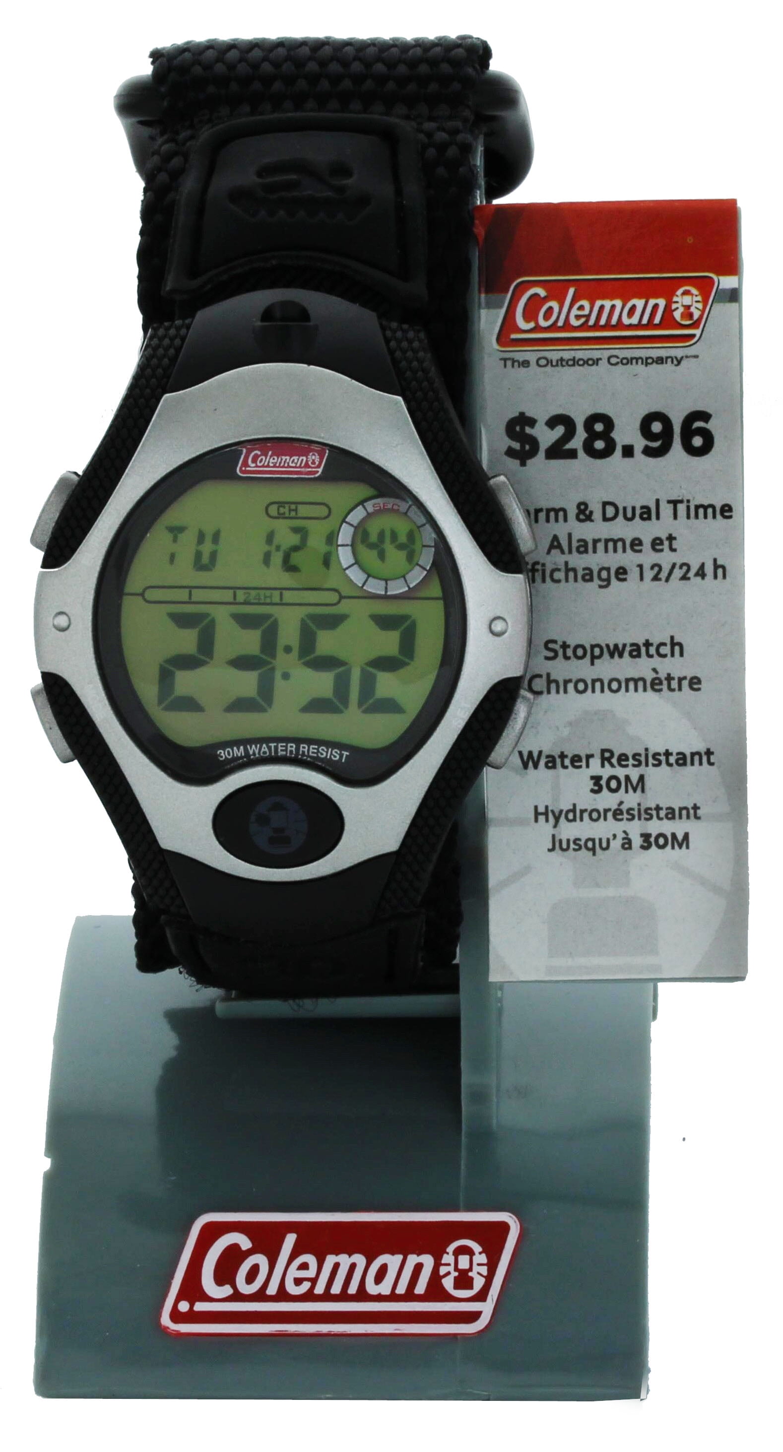 Coleman Men's Dual Time Digital Watch, Alarm, Stopwatch, LED Light ...