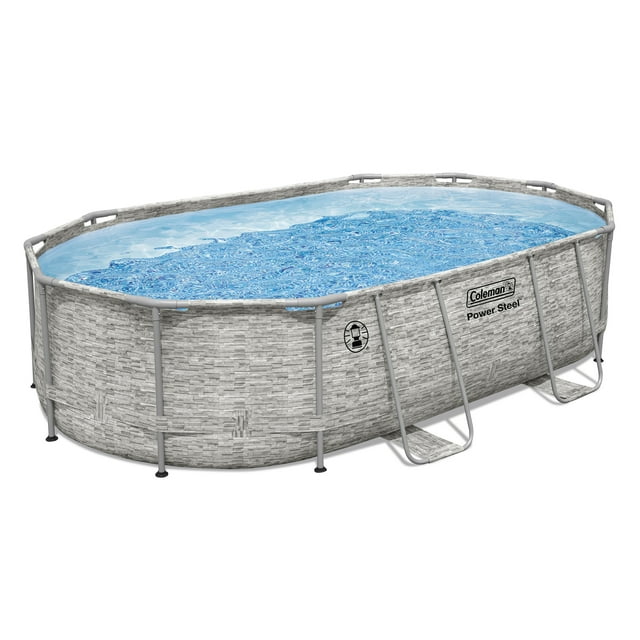 Coleman Power Steel Oval Pool Set, 16x10x42 in., Metal Frame, with Pump ...