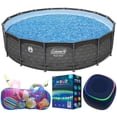 Coleman Power Steel 16 ft. x 42 in. Round Metal Frame Above Ground Pool ...
