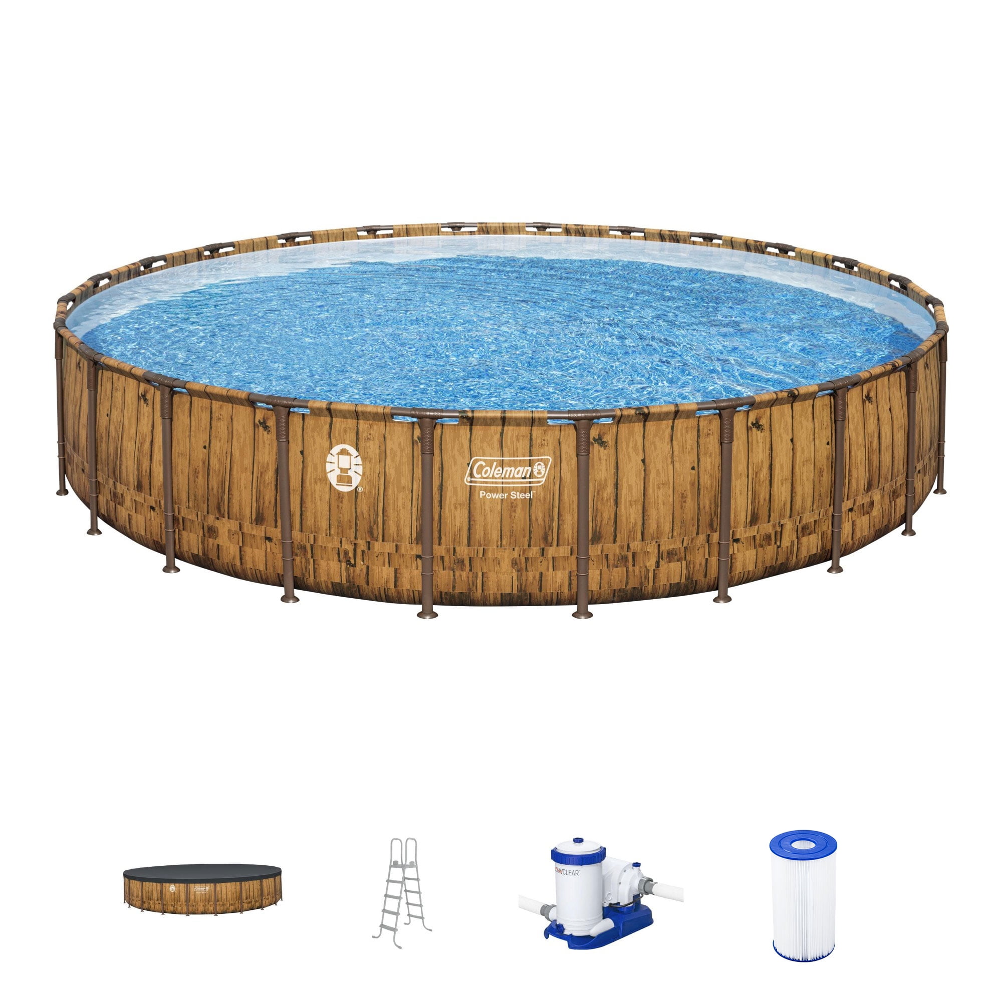 "Coleman Swim Set: Power Steel 24' x 52"" Above Ground Pool Set with ...