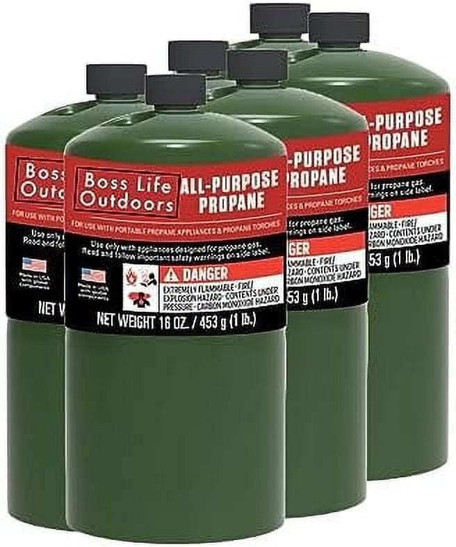 bzf666 Mini Propane Tanks, 16 Oz 1-lb Cylinders, 6 Pack, Steel, Camping ...