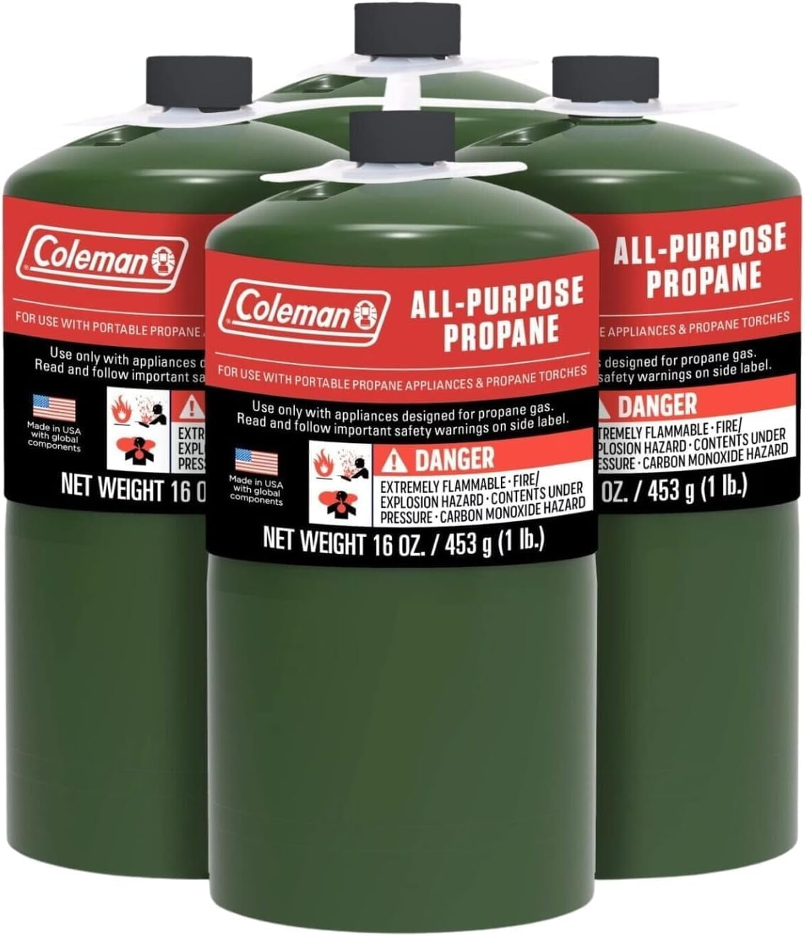 Coleman Propane Replacement Fuel Cylinders 16 oz Camping Fuel Bundled ...