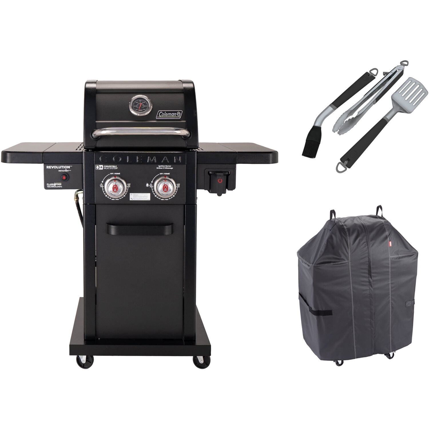 Coleman Revolution Grilling Kit with 2-Burner Propane Gas BBQ Grill ...