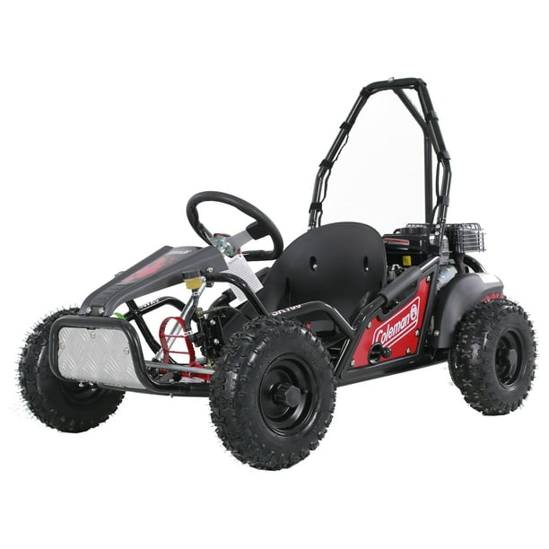 Coleman SK100 98cc Gas Powered Go Kart for Kids & Adults, Red Power ...