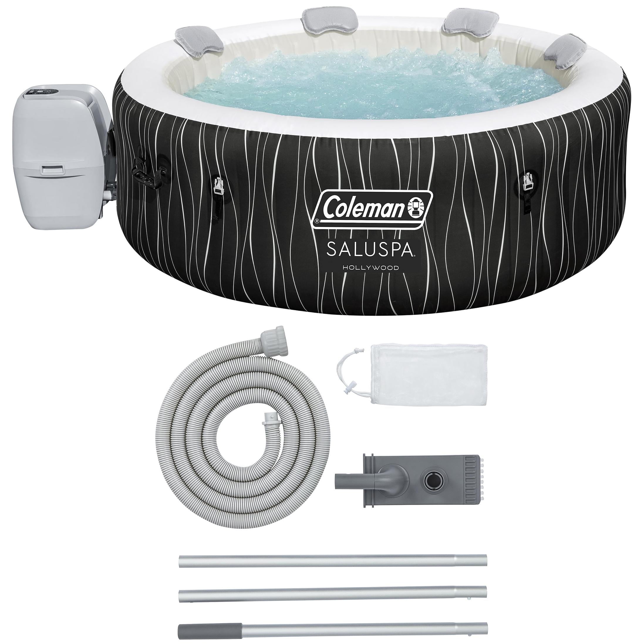 Coleman SaluSpa Hollywood Luxe AirJet Round Inflatable Hot Tub with LED ...