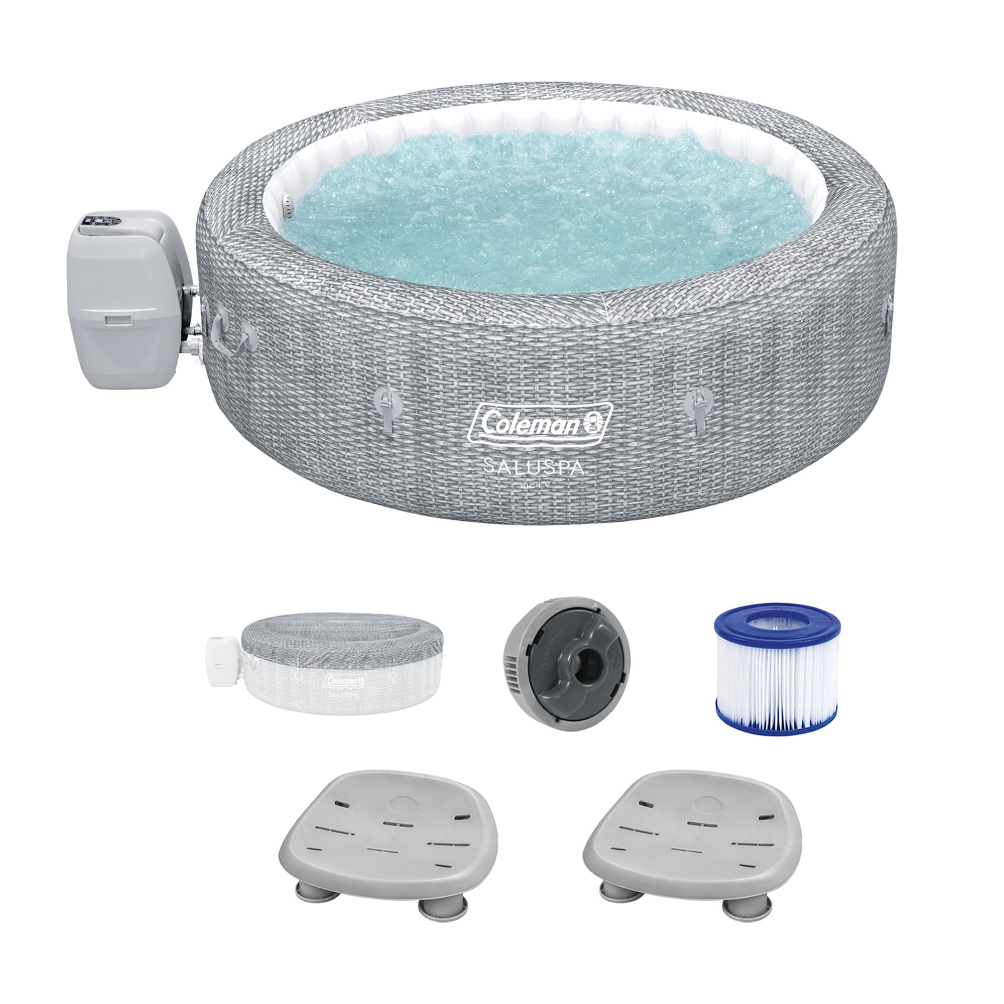 Coleman Sicily AirJet Inflatable Hot Tub with 2 Bestway SaluSpa Non ...