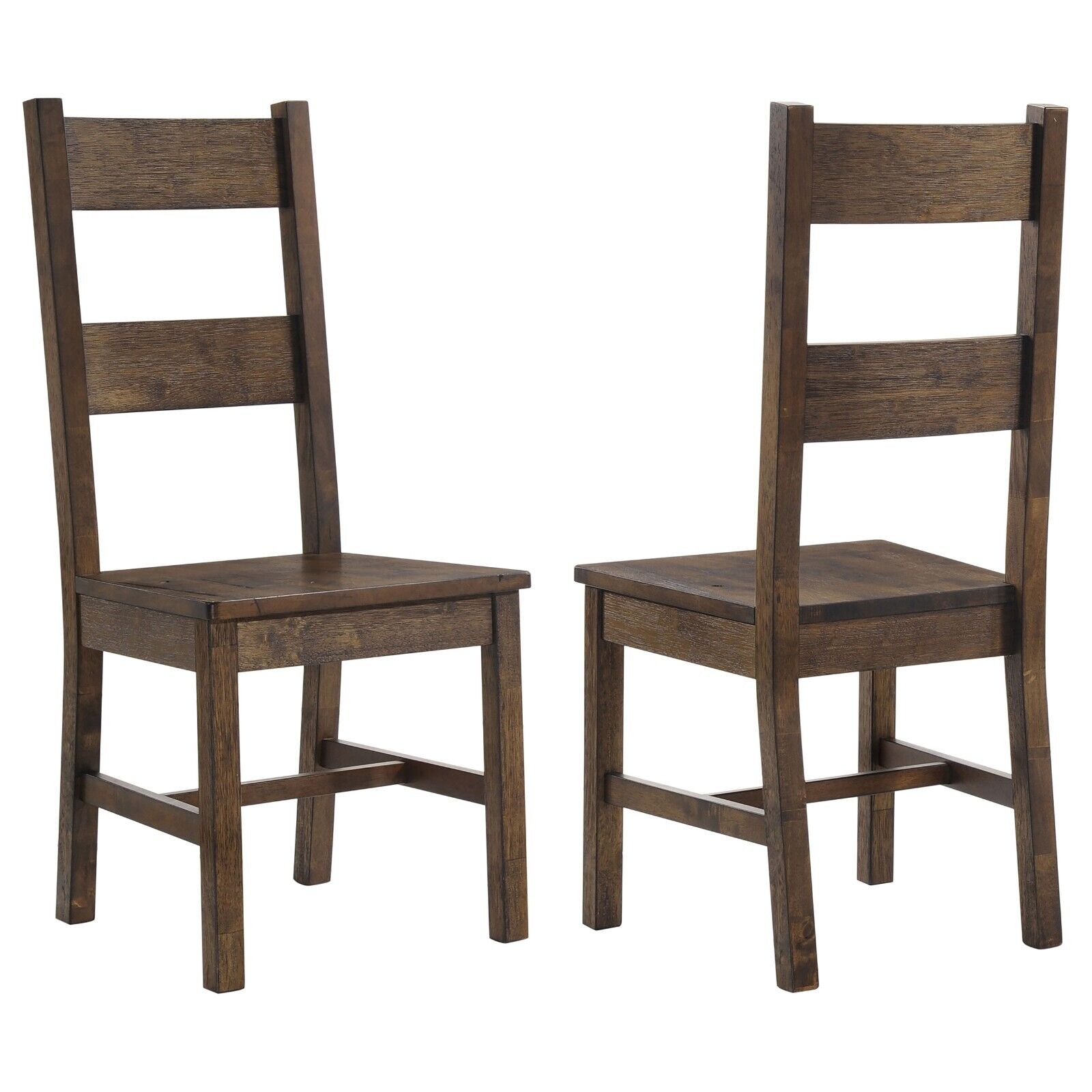 Coleman Set of 2 Solid Wood Dining Side Chairs Rustic Brown Coaster ...