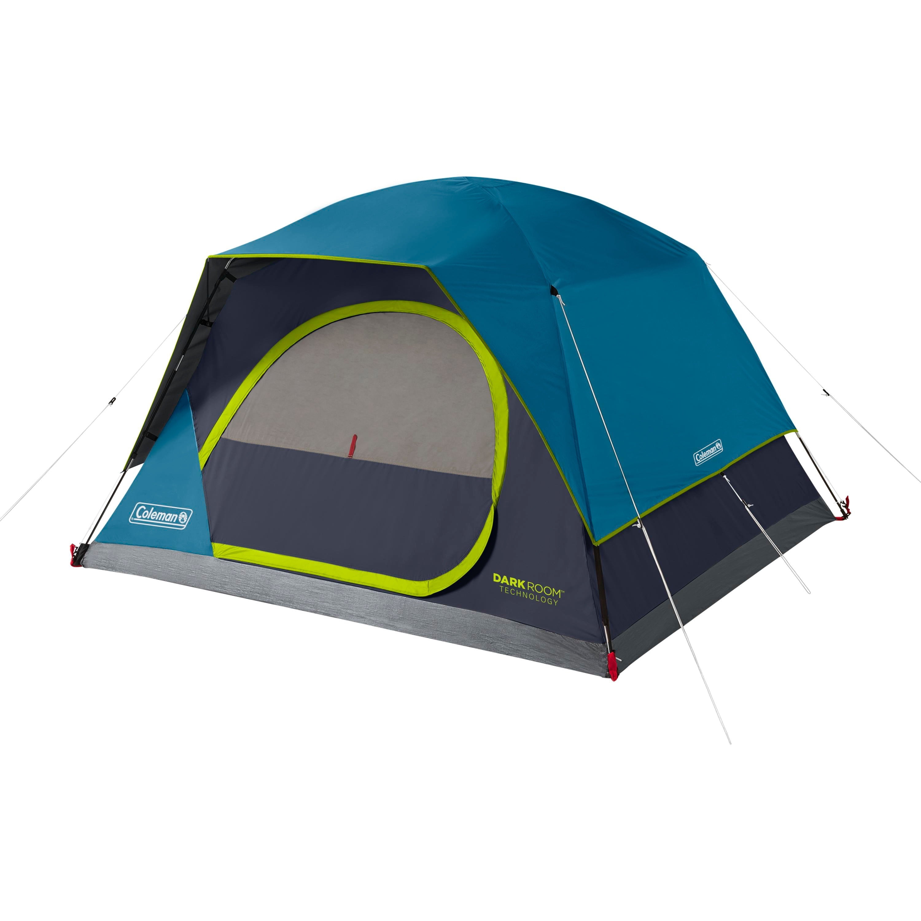 Coleman Camping Tent | 4 Person Dark Room Skydome Tent, Blue - Walmart ...