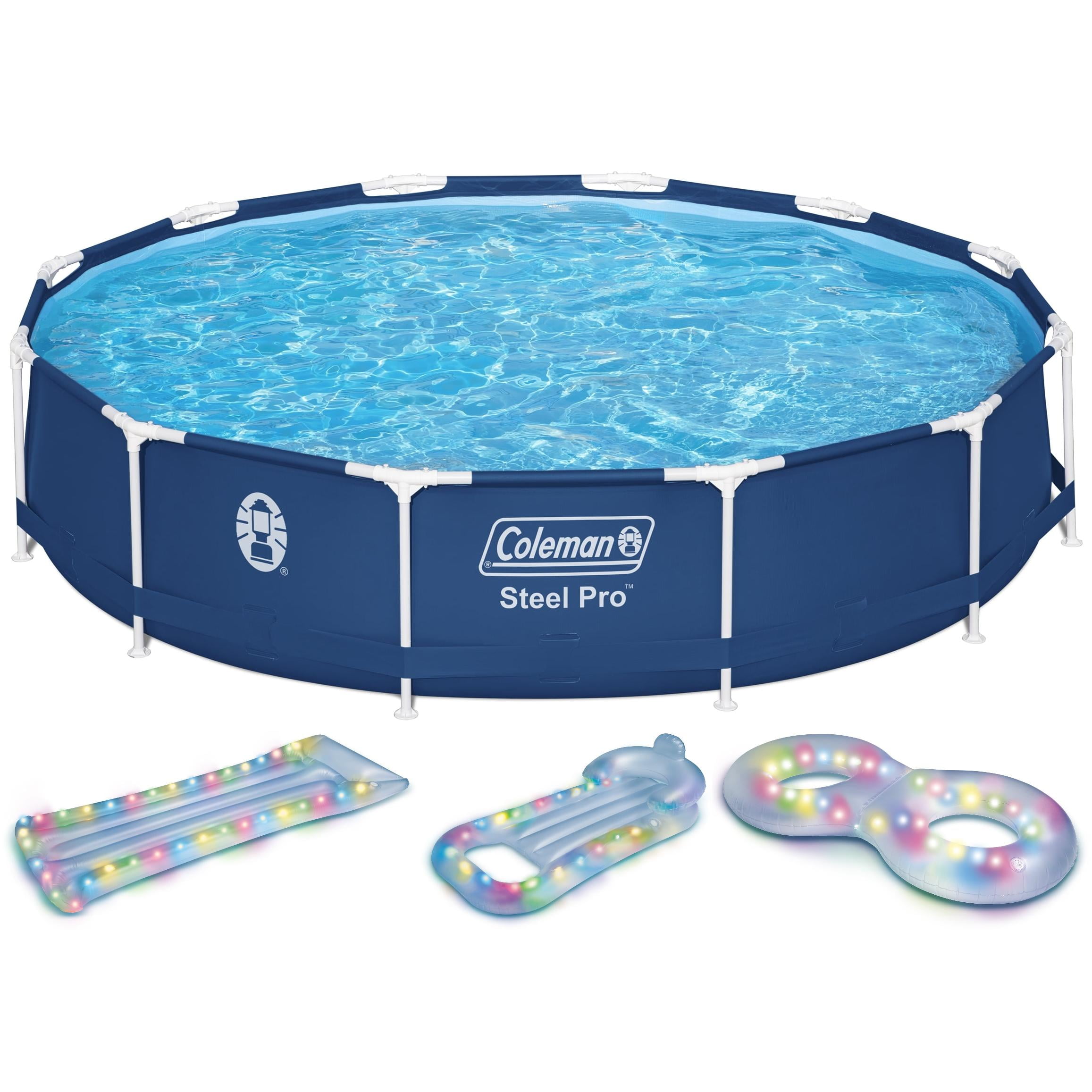 Coleman Steel Pro 12 ft. x 33 in. Round Metal Frame Above Ground Pool ...