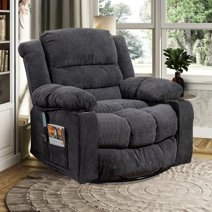 "Colerline 40.9"" Wide Velvet Upholstered Recliner Chair, Oversize ...