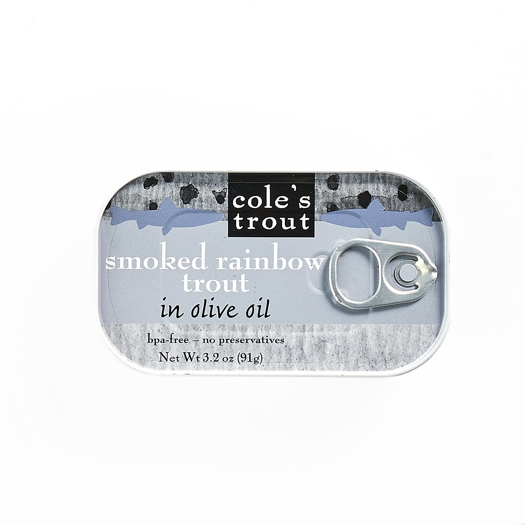Cole's Smoked Rainbow Trout in Olive Oil 3.2 oz, Farm Raised, Deboned ...