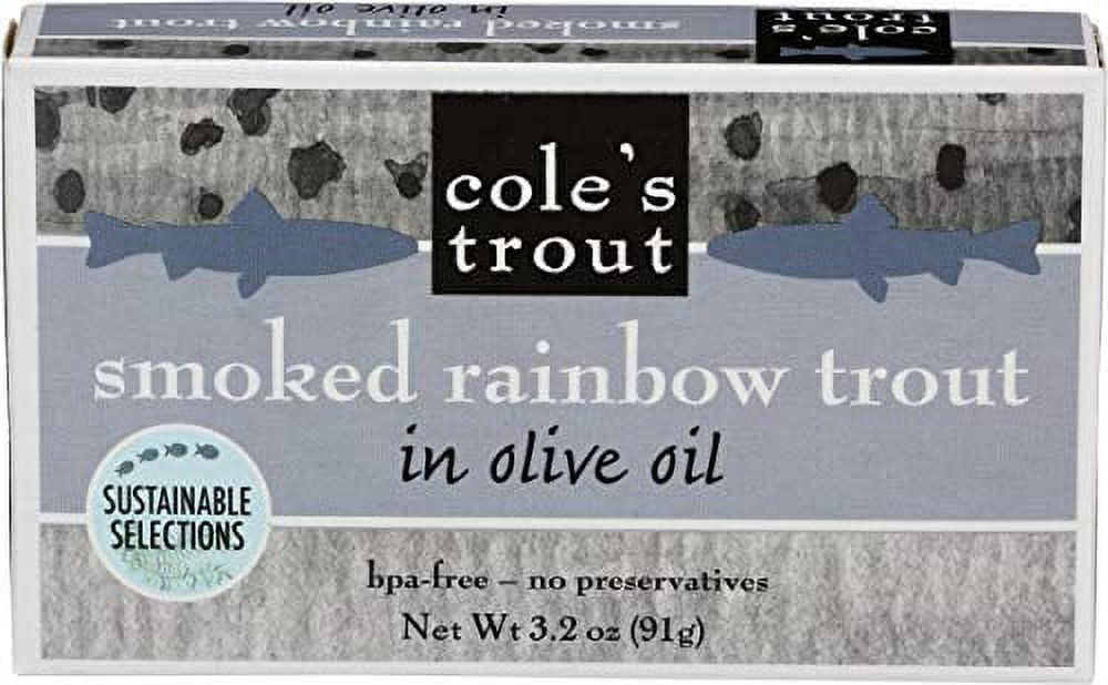 Coles Smoked Rainbow Trout in Olive Oil 3.2 oz - Fish Fillet, High ...