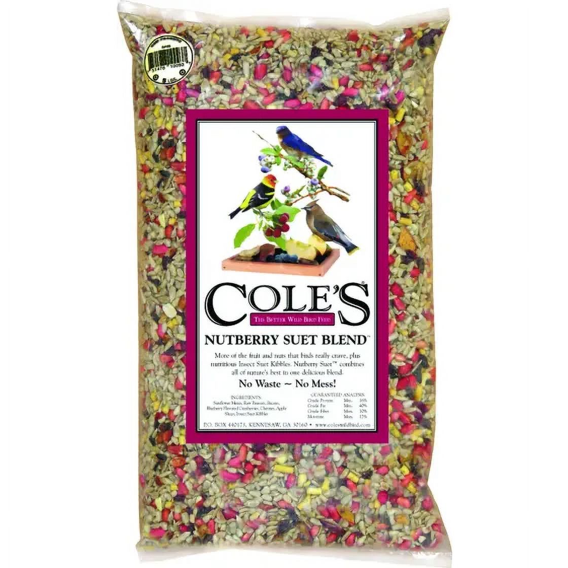 Coles Wild Bird Nutberry Suet Blend, FRUIT Infused Bird Seed, 5 Pounds ...