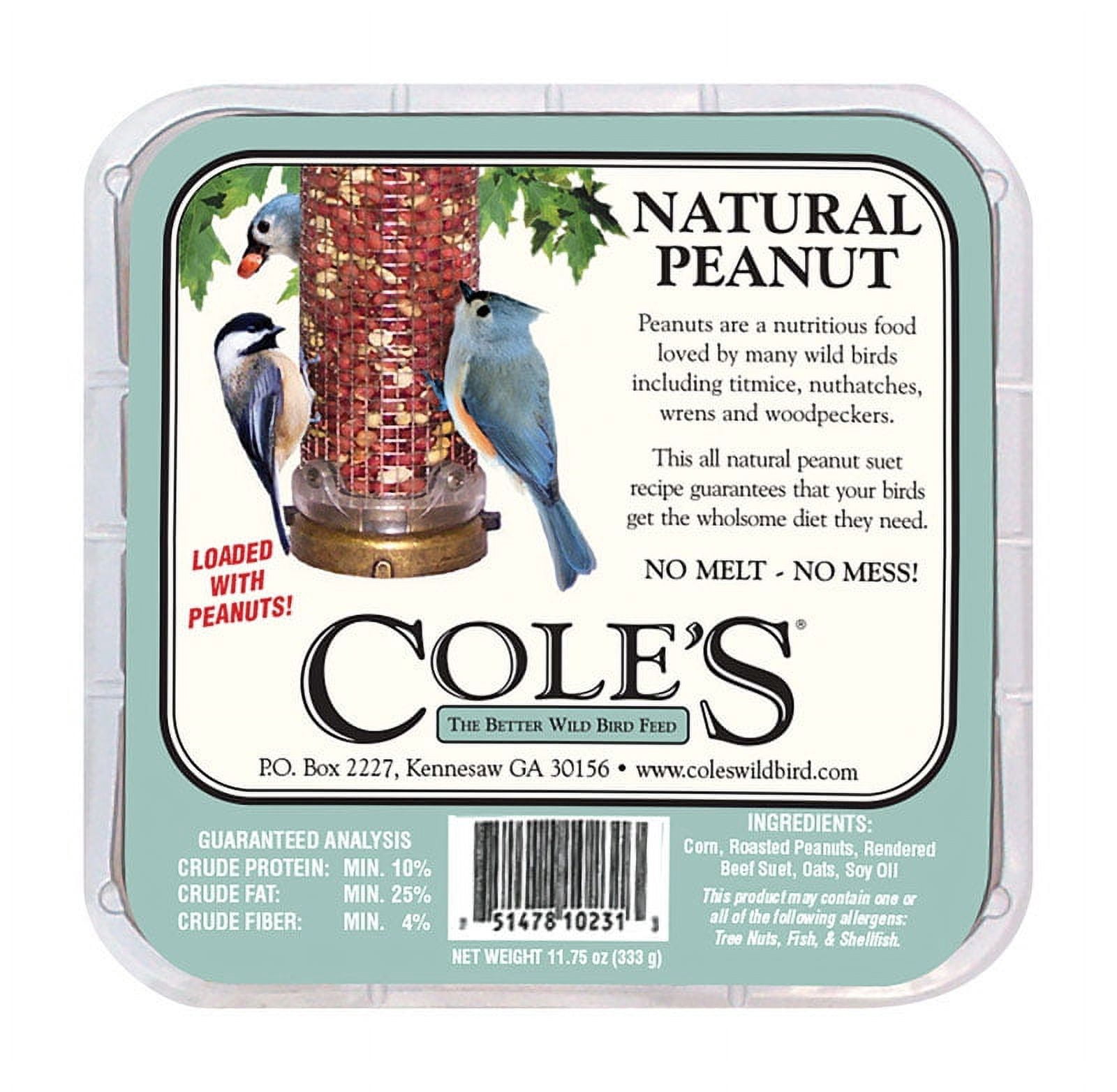 Coles Wild Bird Products Co COLESGCNPSU Natural Peanut Suet Cake ...