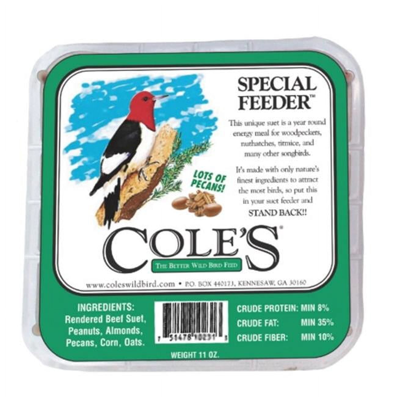 Coles Wild Bird Products Co Special Feeder Suet Cake - Walmart.com