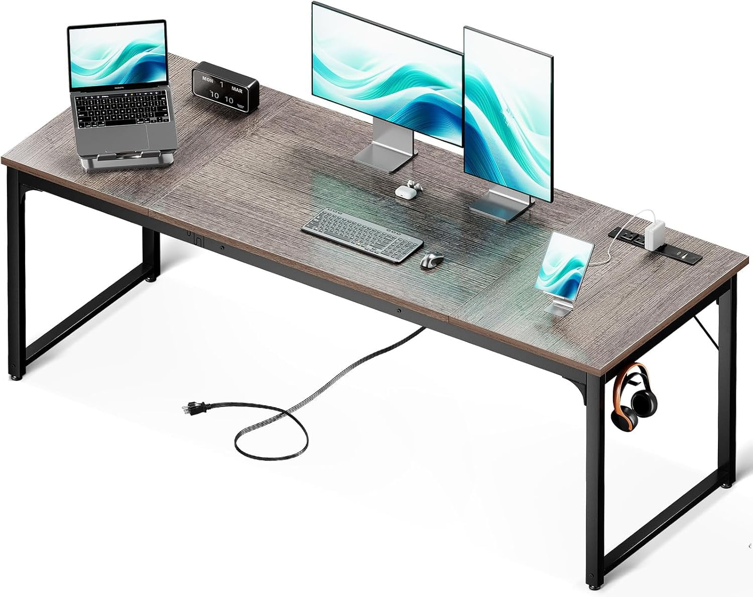Coleshome 71 Inch Computer Desk with USB Ports, Large Office Desk, Long ...