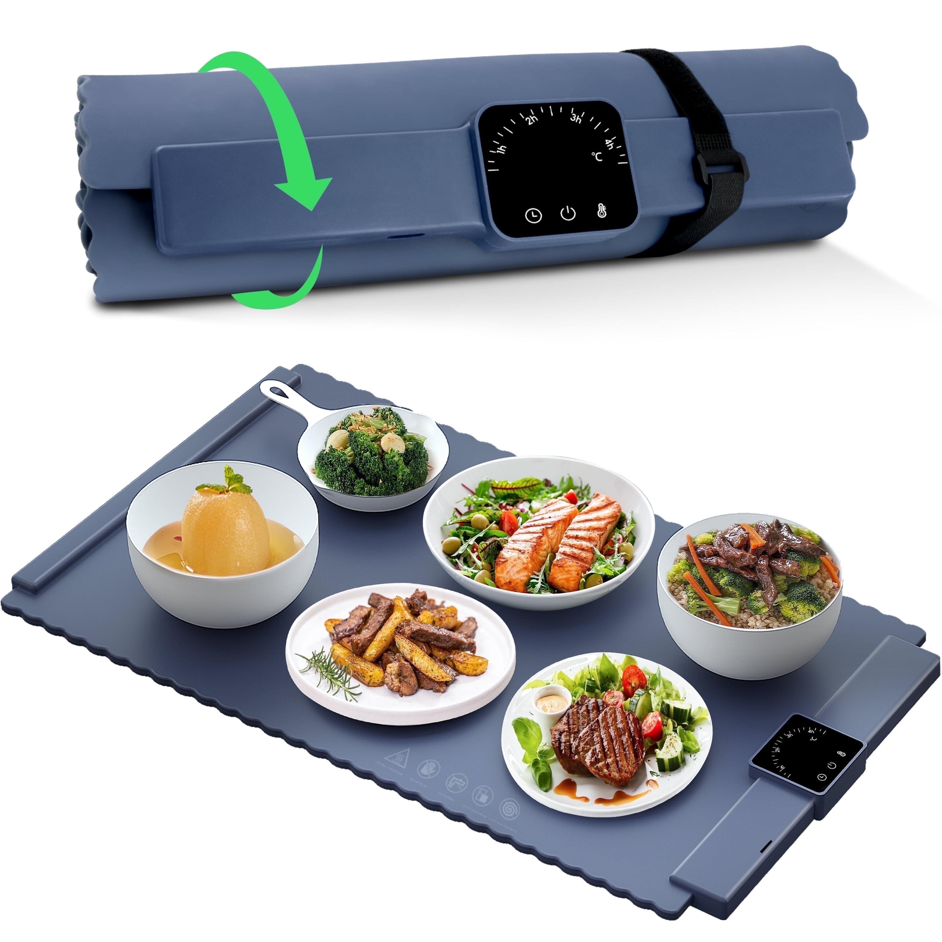 Colesno Electric Warming Tray, Portable Food Warming Mat, 5 TEMP ...