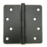 3 Pack Rounded Door Hinges 4 Inch with 5/8" Radius Corner, Matte Black ...