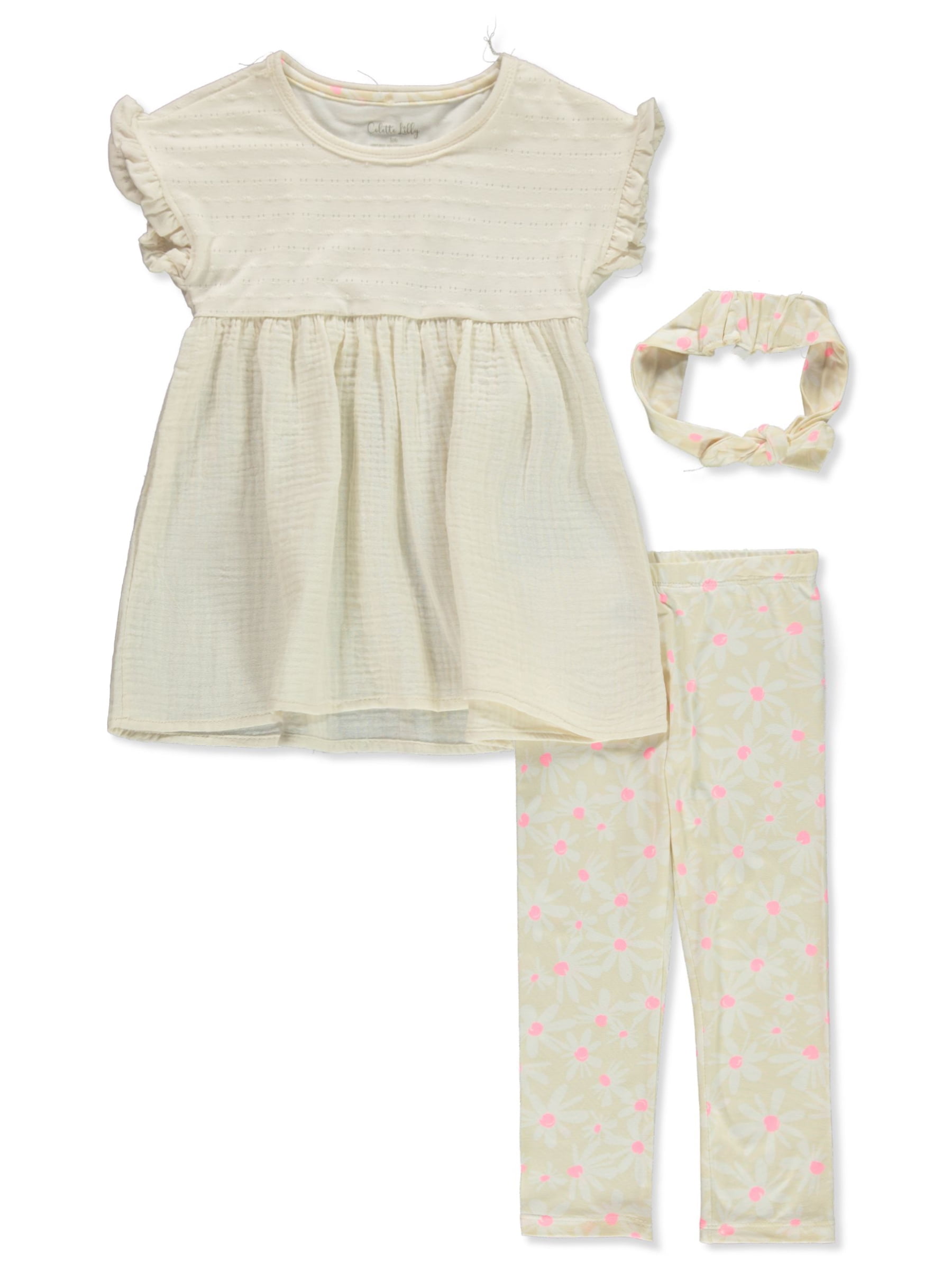 Colette Lilly Girls' 3-Piece Dress Set Outfit - cream, 6x (Little Girls ...