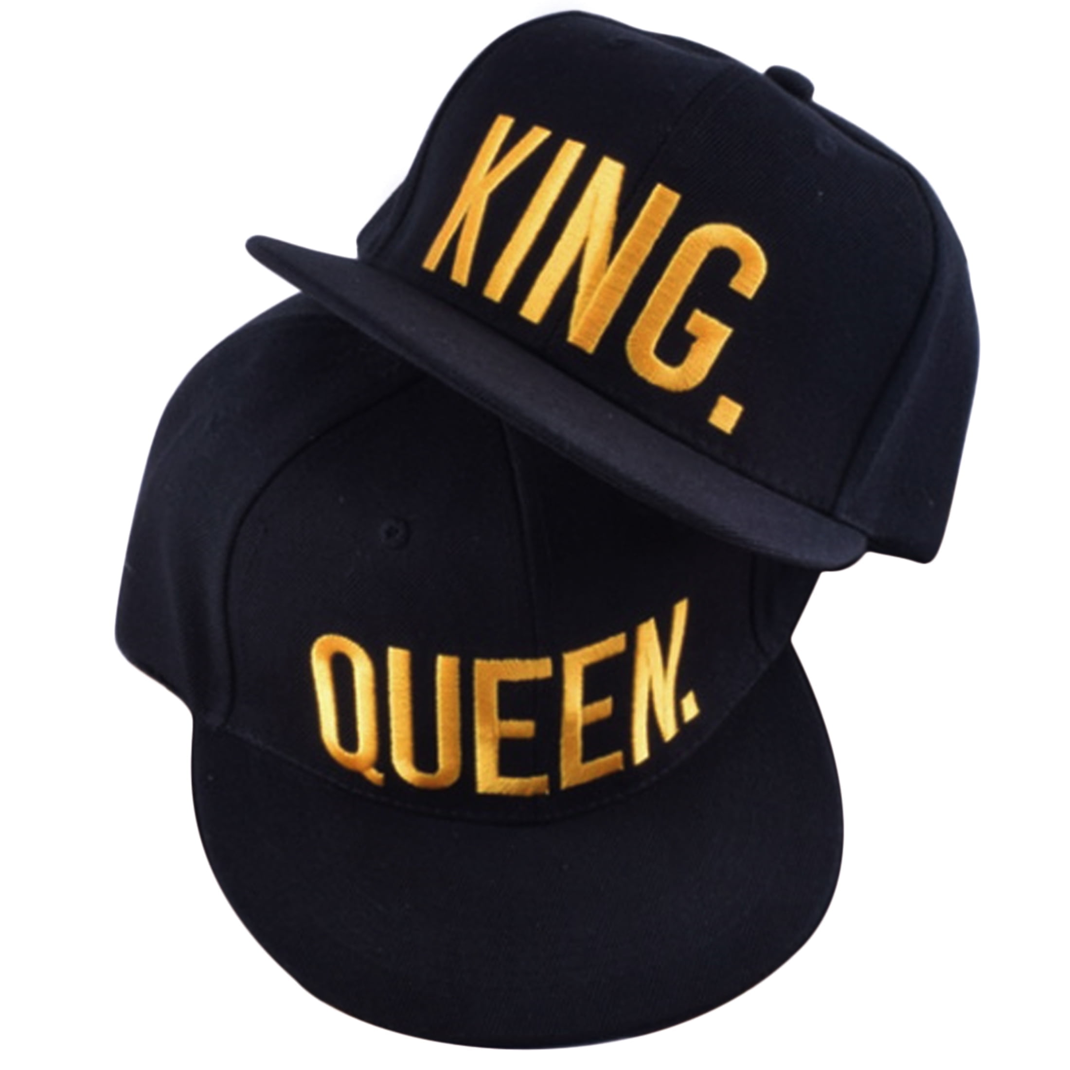 Colevkie King Queen Baseball Caps for Couples,Adjustable Flat Brim Hats ...