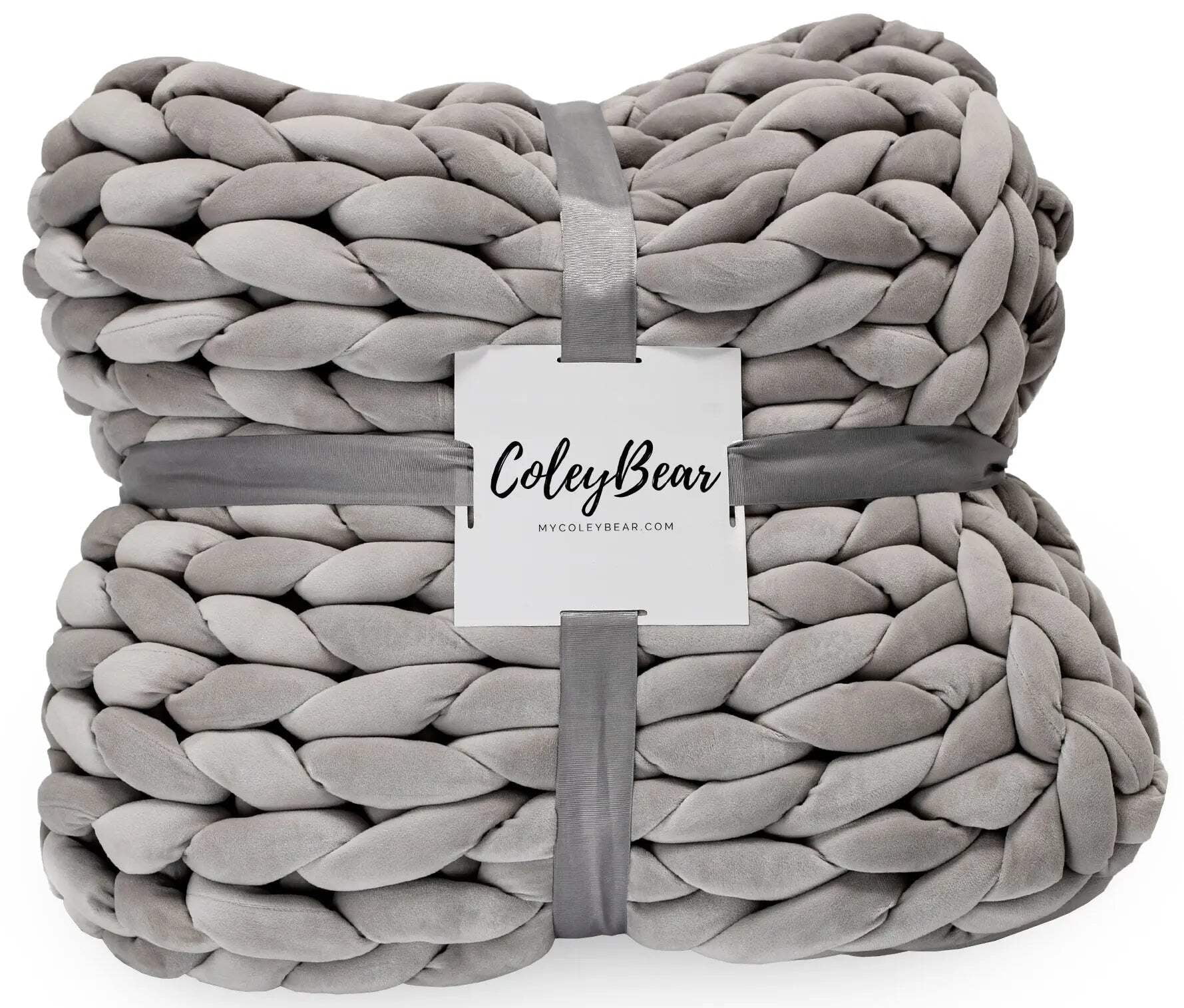 ColeyBear Chunky Knit Heavy Weighted Blanket, Full/Queen Size, Light ...