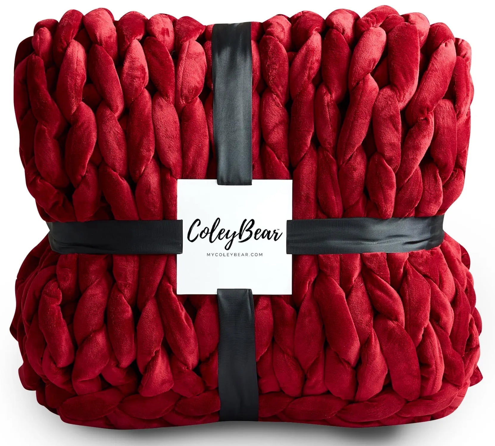 Chunky Knit Weighted Throw Blanket - Handwoven, Soft & Breathable ...