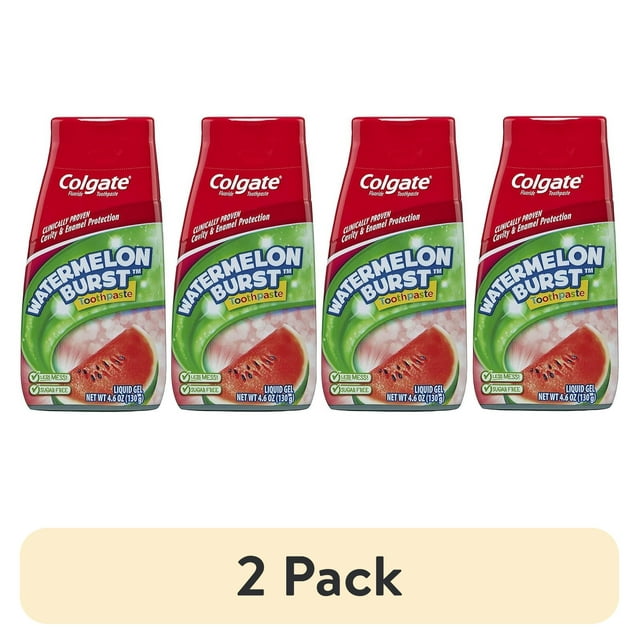 (2 pack) Colgate Kids Fluoride Toothpaste Pack, Watermelon Burst Kids ...