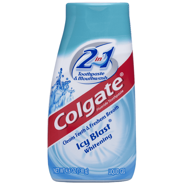 Colgate 2-in-1 Whitening Toothpaste Gel and Mouthwash, Icy Blast - 4.6 ...