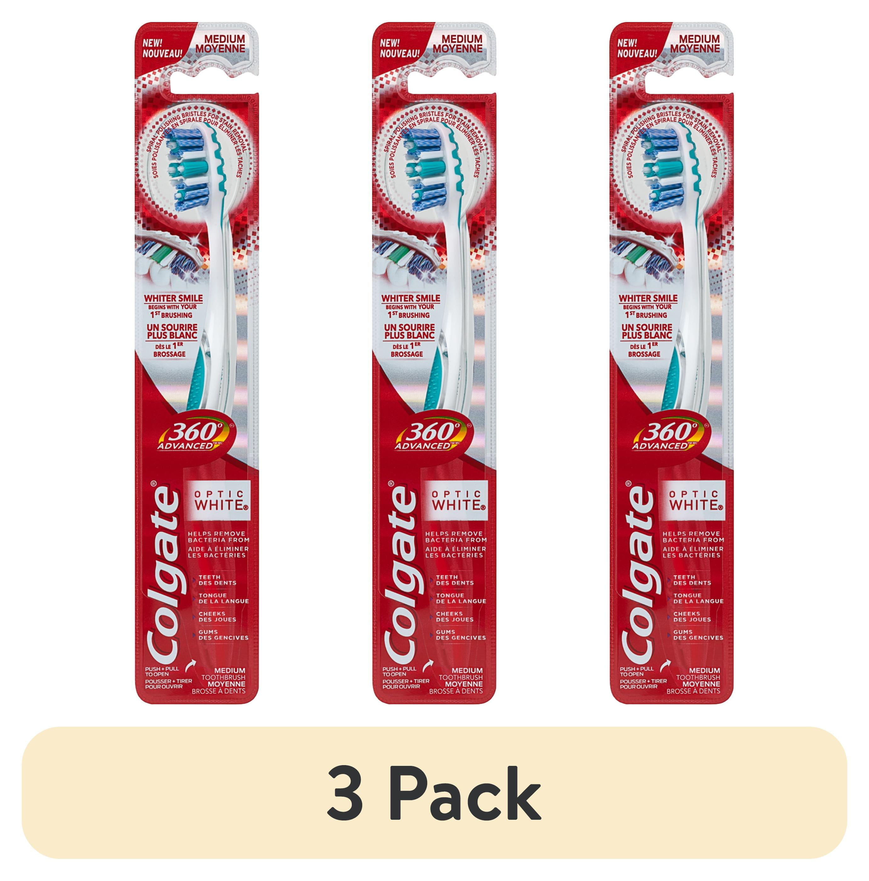 (3 pack) Colgate 360 Advanced Optic White Adult Manual Toothbrush ...