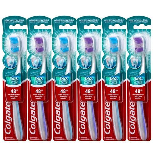 Colgate 360 Enamel Health Sensitive Toothbrush, Compact Head, Extra ...