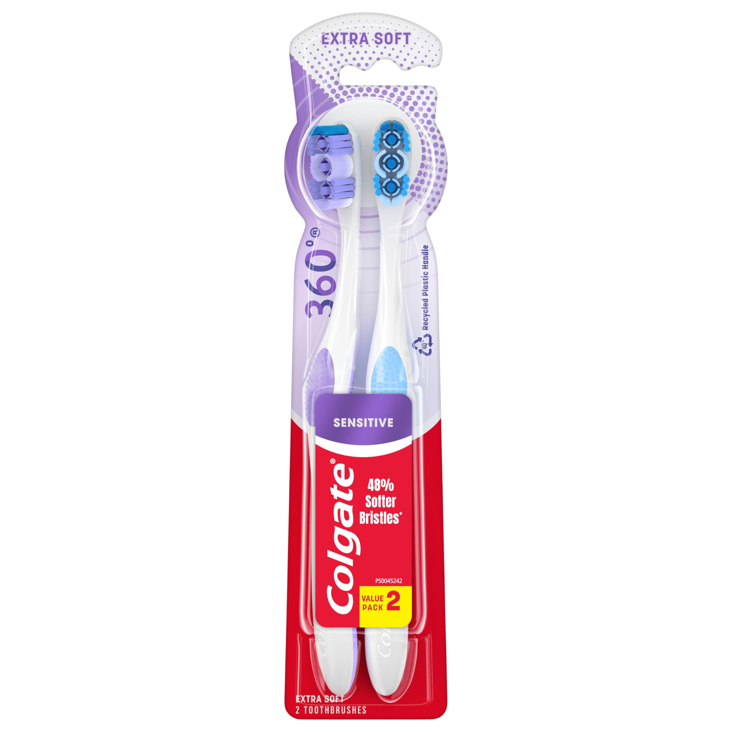 Colgate 360 Extra Soft Toothbrush For Sensitive Teeth And Gums With ...