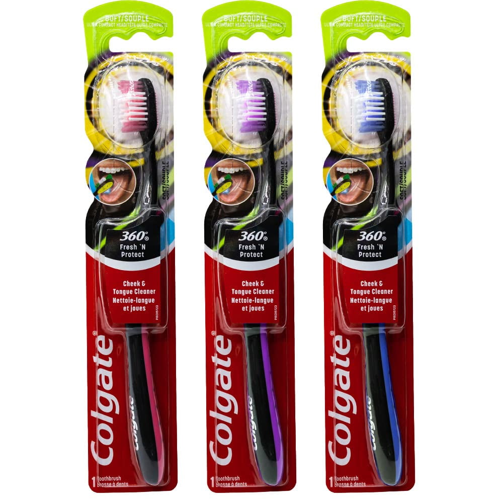 Colgate 360 Fresh N' Protect Toothbrush, Ultra Compact, Soft (Colors ...